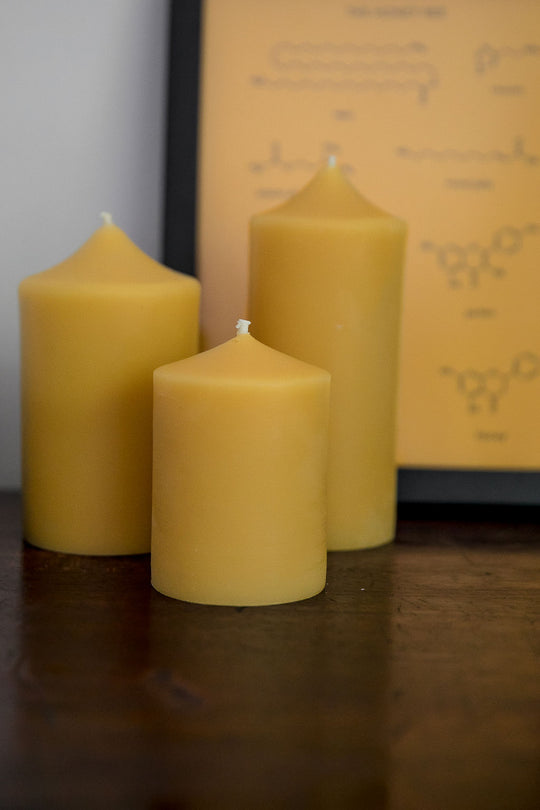 Wide 5 Inch Pillar Candles | Handmade Canadian Beeswax Candles ...