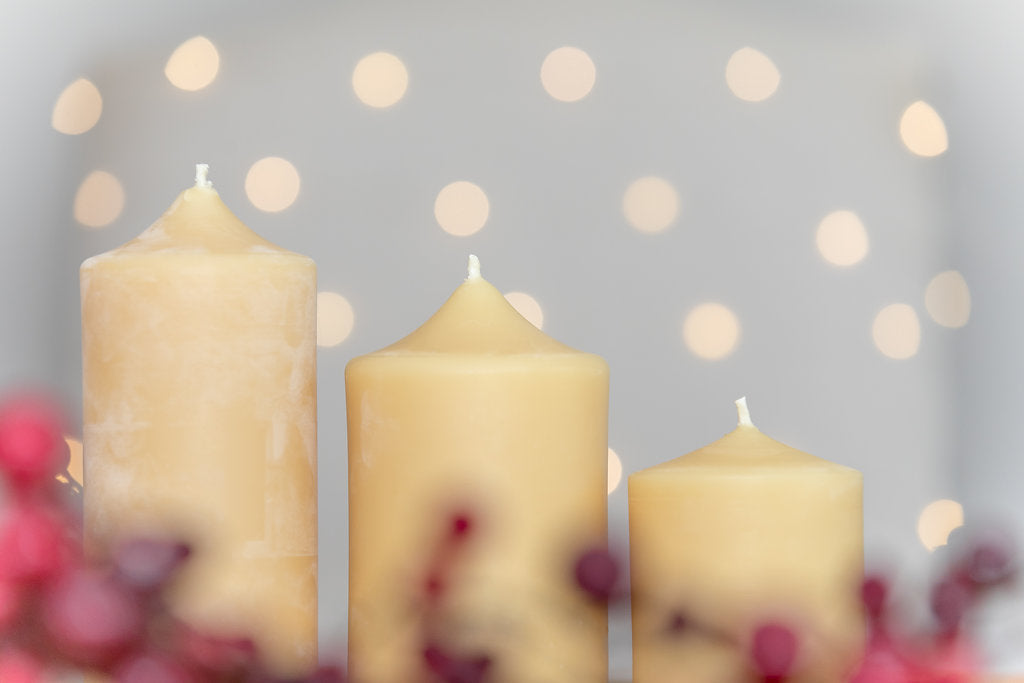 Wide 5 Inch Pillar Candles | Handmade Canadian Beeswax Candles ...