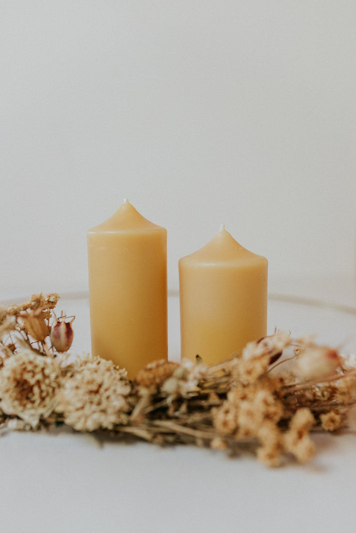 Wide 5 Inch Pillar Candles | Handmade Canadian Beeswax Candles ...